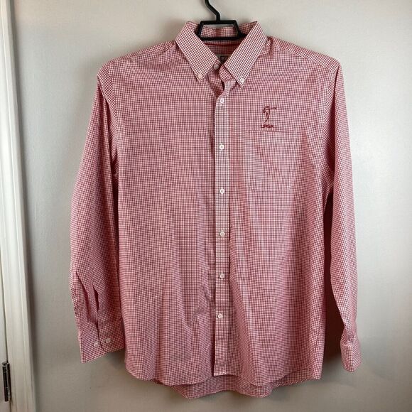 Cutter & Buck | Shirts | Cutter Buck Lpga Logo Mens Large Red Gingham ...